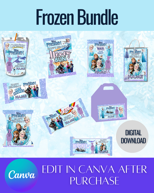 Editable Frozen Bundle Templates *Instant Download* Editable In Canva ...